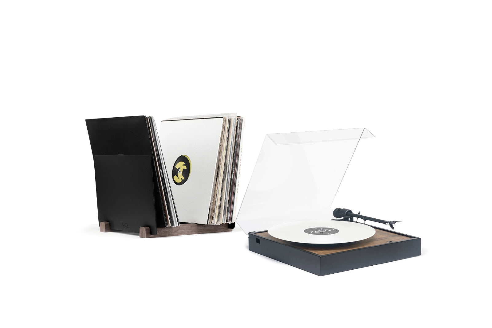 Pack Vinyle - Platine SQUARE & Rangement Vinyle Noir